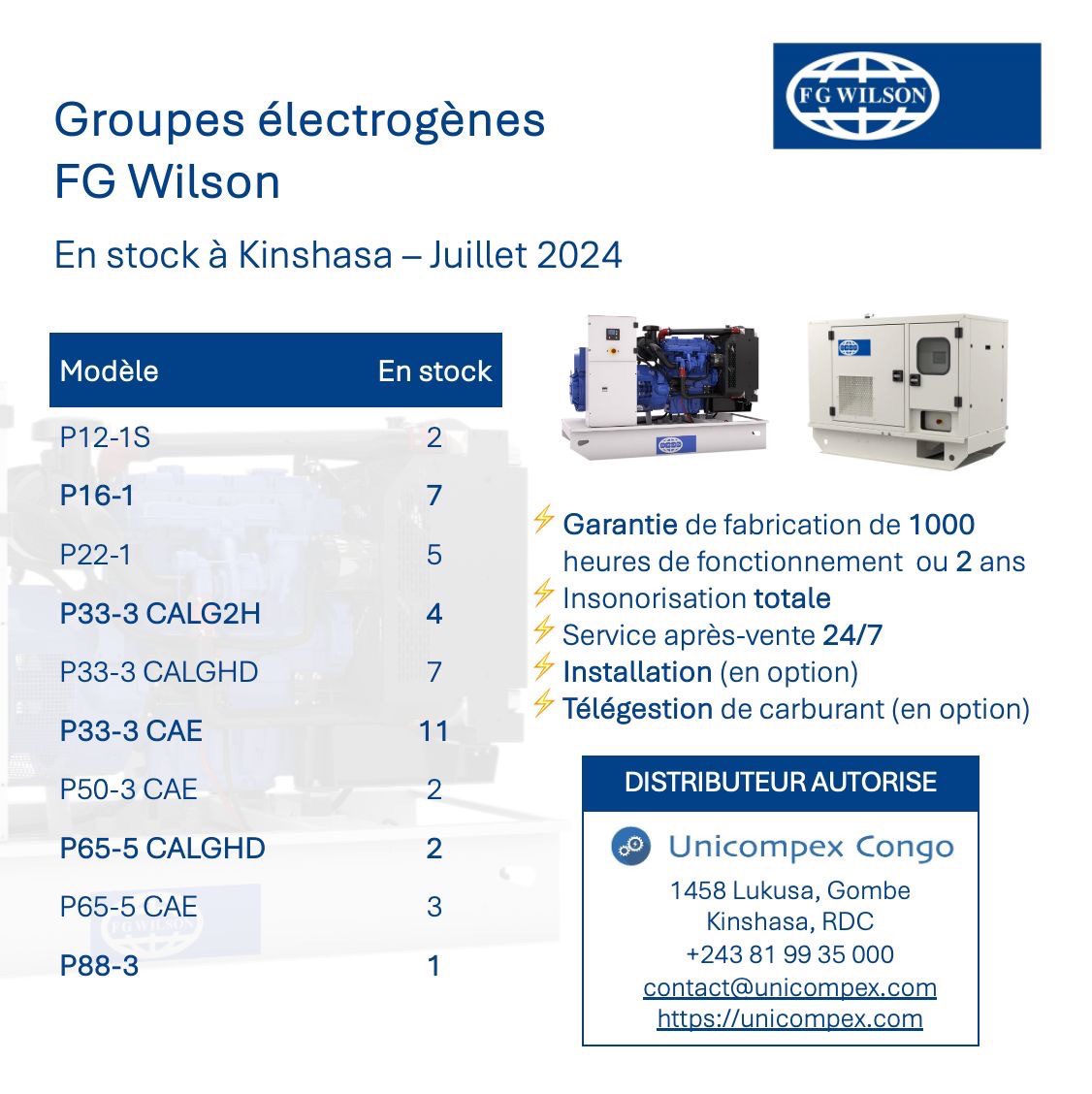Unicompex Power Solutions Energie de secours en RDC Groupes ...